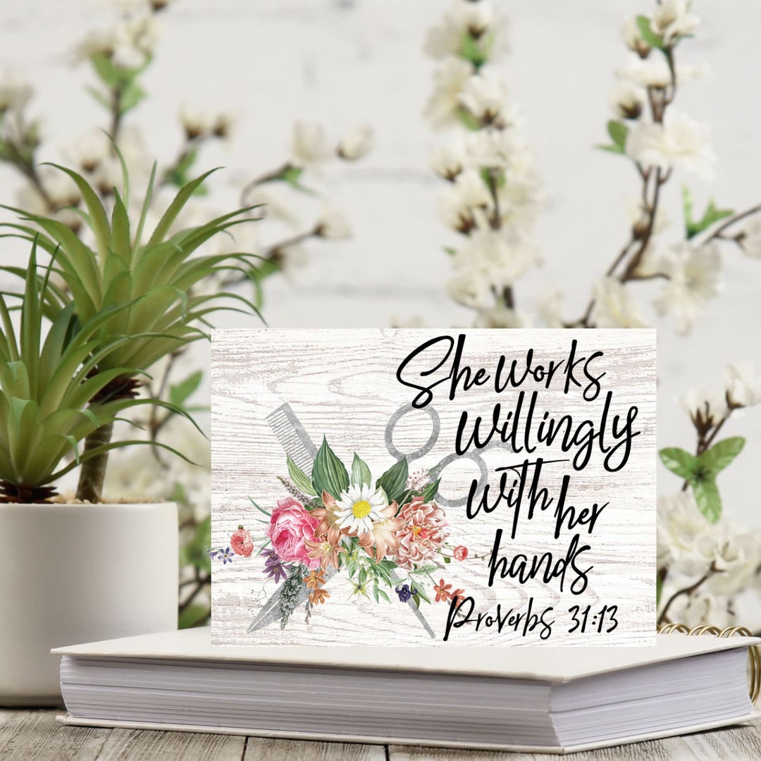 She Works Willingly With Her Hands Sign Hair Stylist Salon Sitter or ...