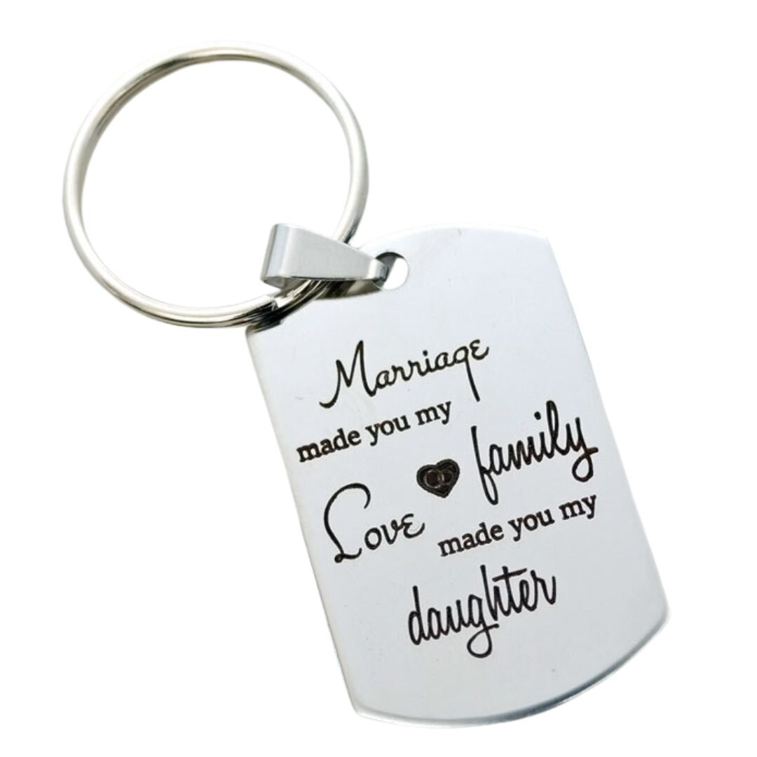 New Daughter in Law Key Chain - Back Can Be Personalized - Marriage ...