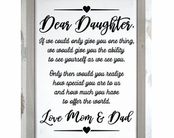 Dear Daughter Sign - Etsy