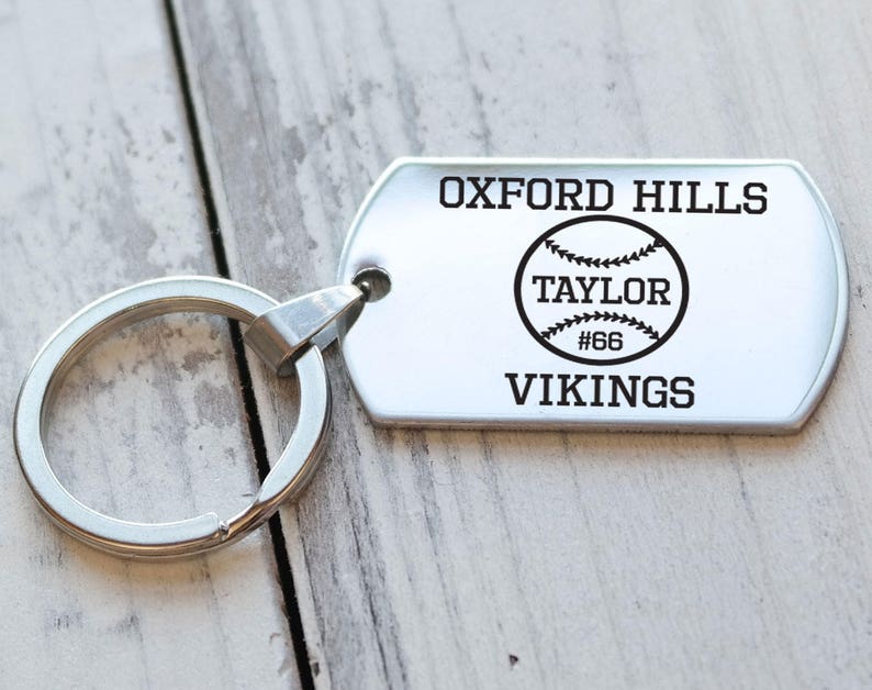 Baseball or Softball Team Player Personalized Key Chain - Etsy