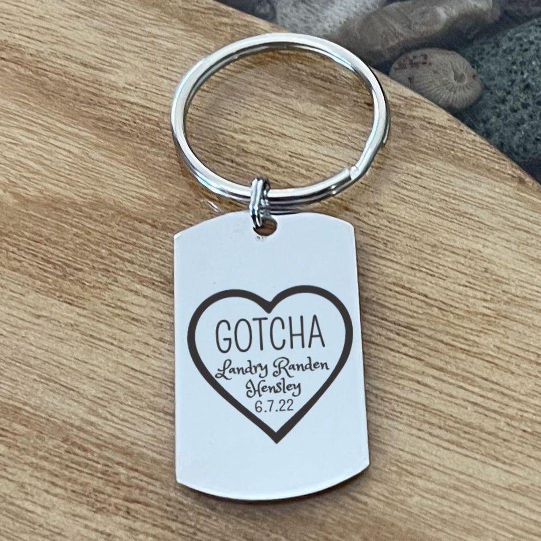 Personalized Gotcha Day Adoption Key Chain Back Can Have Custom Message ...