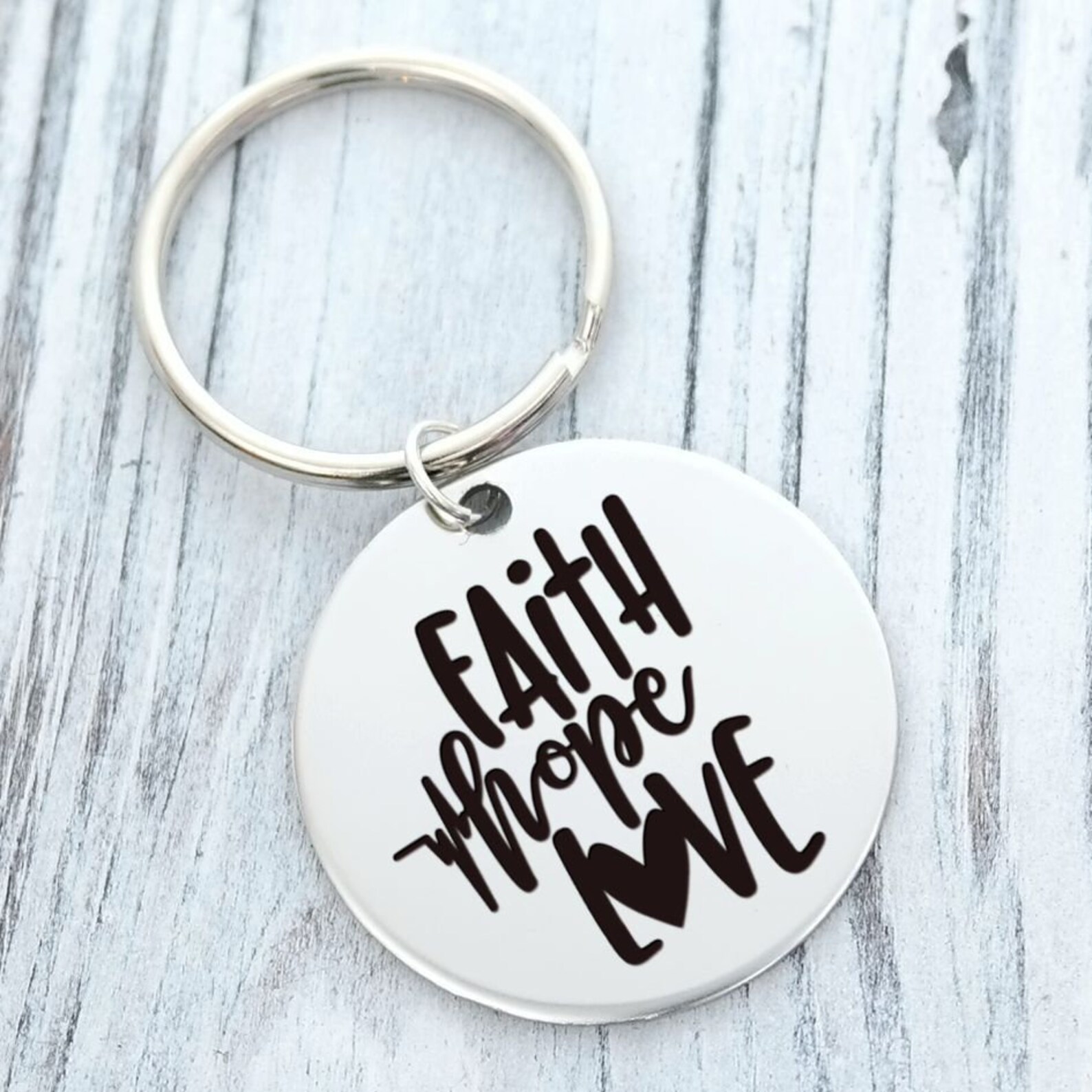 Faith Hope Love Personalized Key Chain Engraved Holy | Etsy