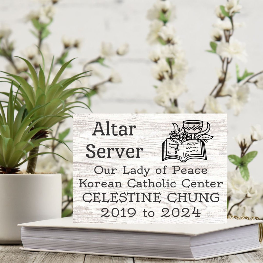 Personalized Altar Server Thank You Appreciation Recognition of Service ...