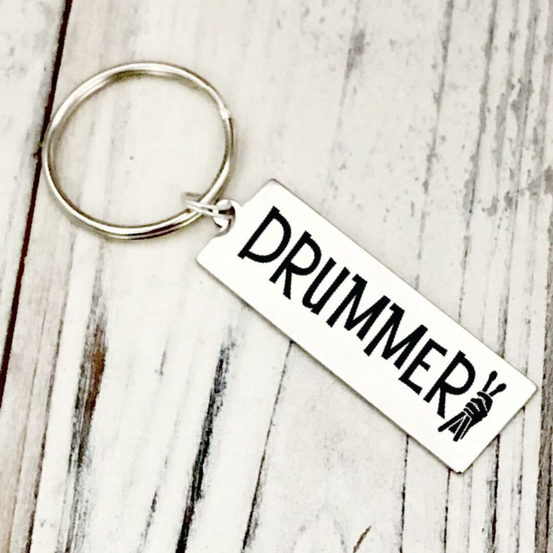 Drummer Key Chain Back Can Be Personalized With Custom Message Great ...