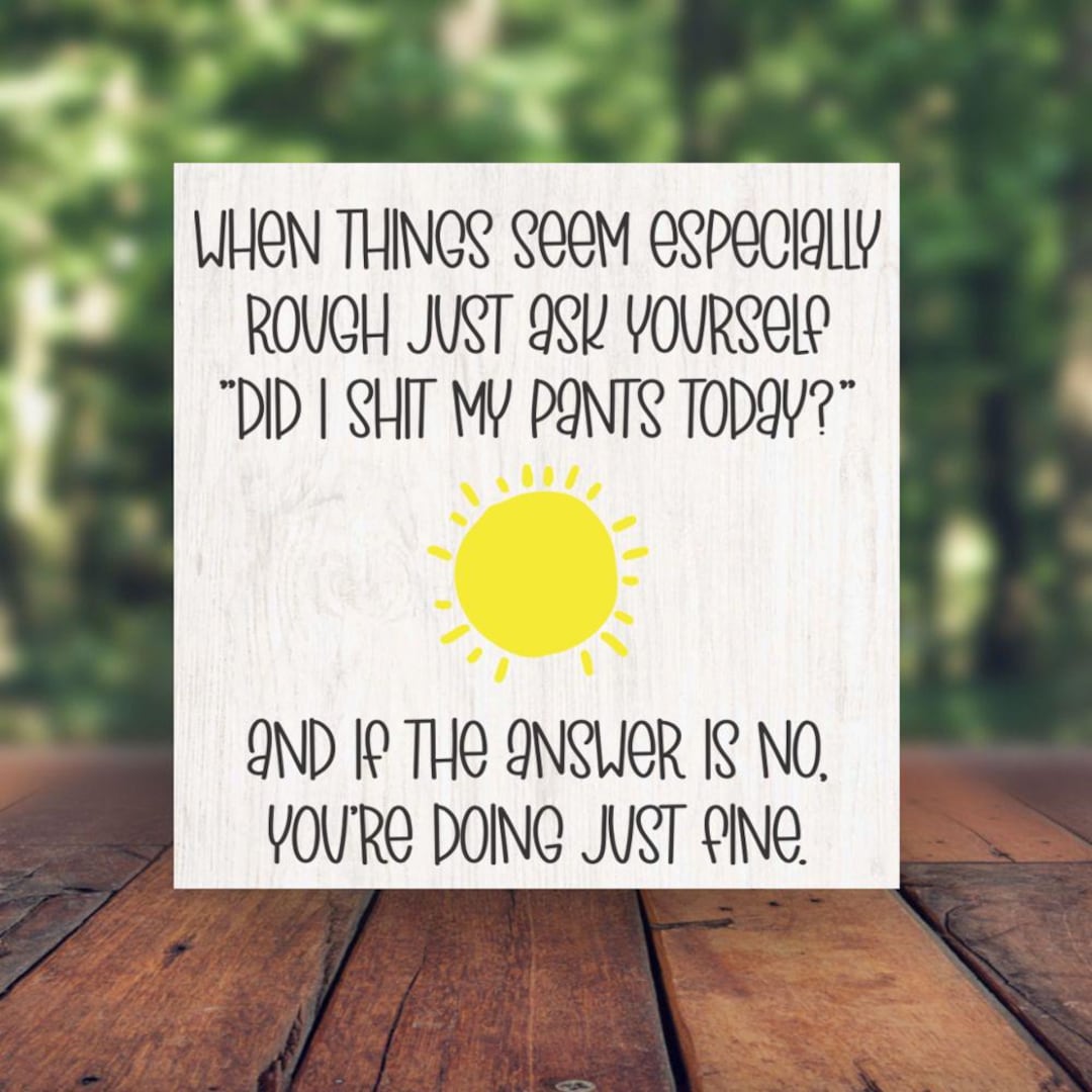 Funny When Things Seem Especially Rough Just Ask Yourself Did I Shit My ...