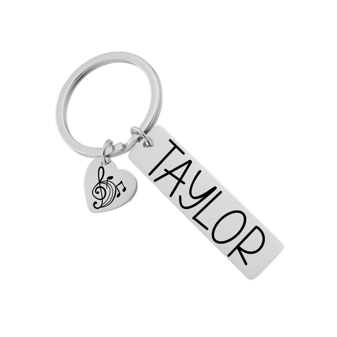 Personalized Musical Notes Music Lover Singer Heart Charm Key Chain ...