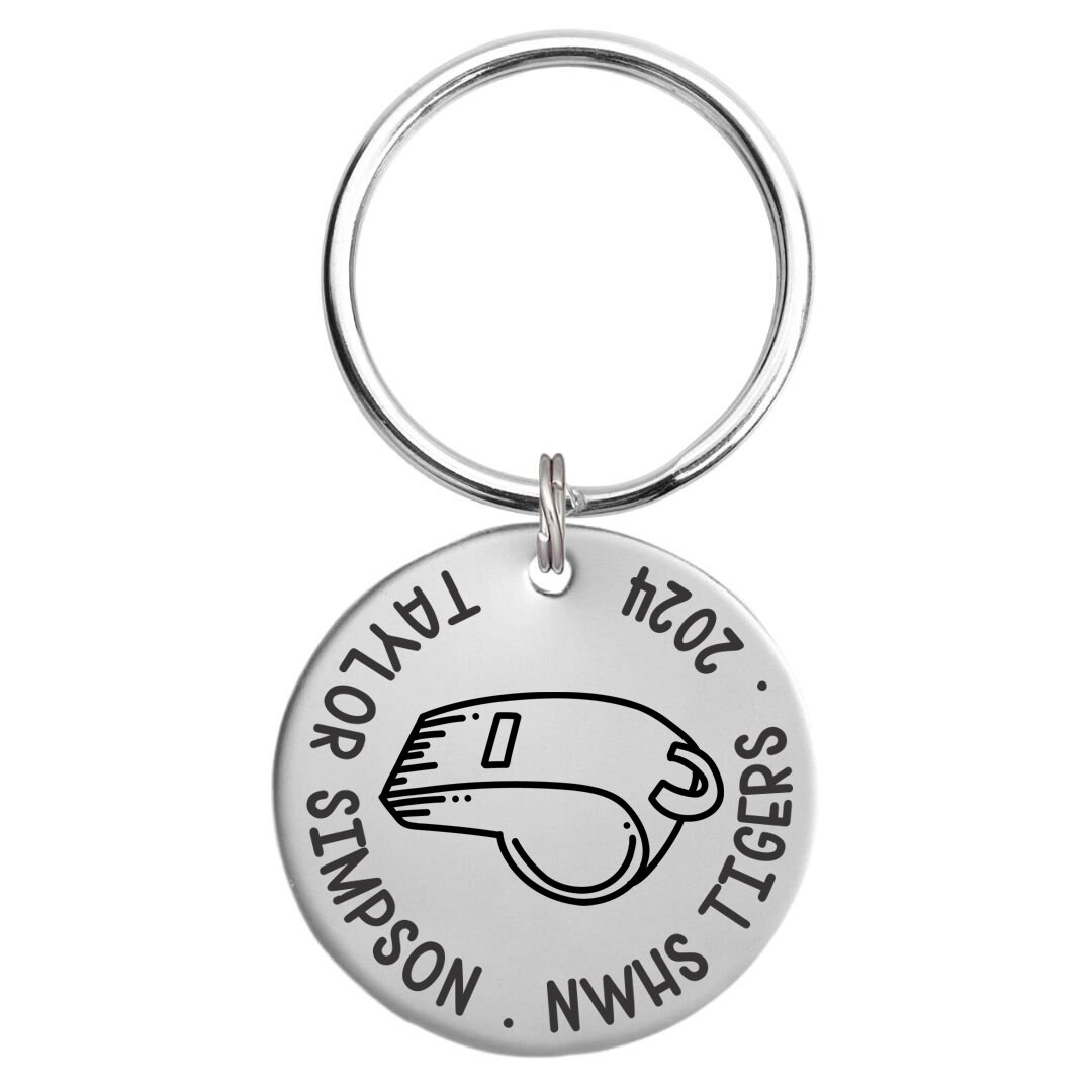 Engraved Whistle Keychain: Personalized Coach Gift, Stainless Steel - Etsy