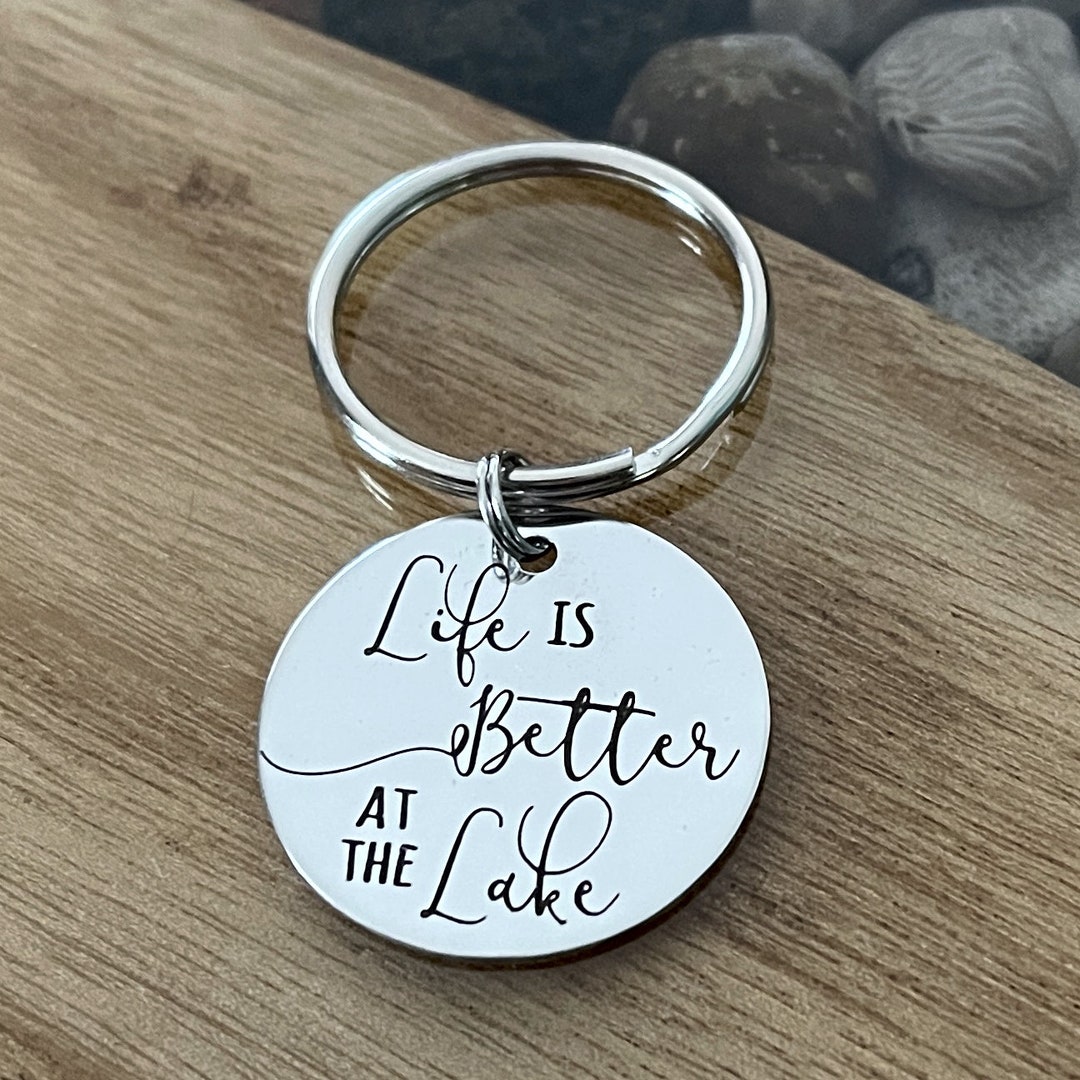 Life is Better at the Lake Keychain, Lake Lover Gift, Cabin Keychain ...
