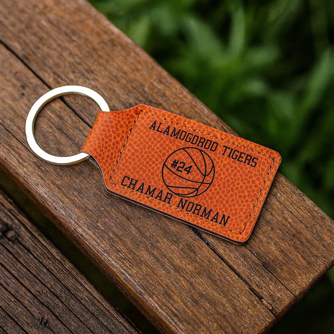 Basketball Team Player Personalized Custom Leatherette Keychain Great ...