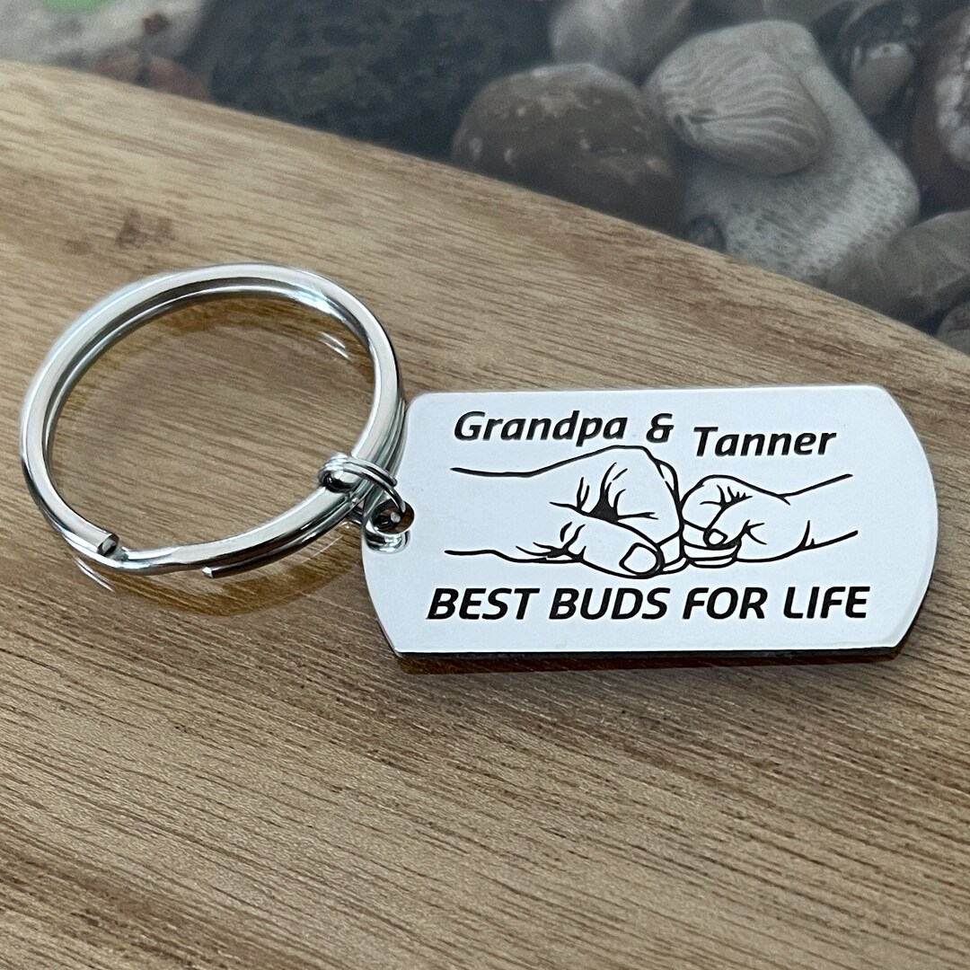 Best Buds for Life Fist Bump Custom Key Chain Gift - Back Can Be ...