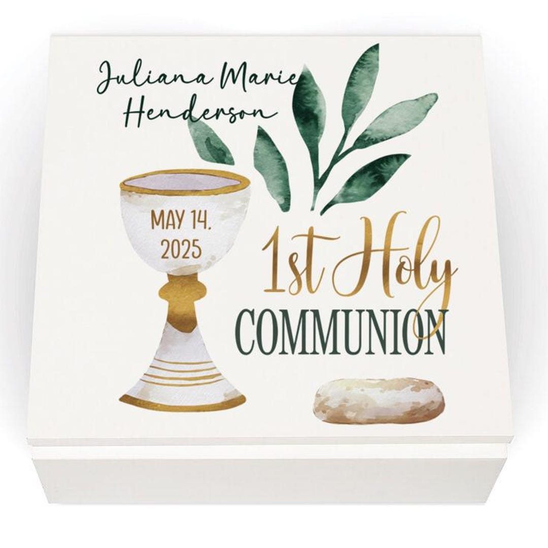 Personalized First Holy Communion Jewelry Keepsake Trinket Box ...