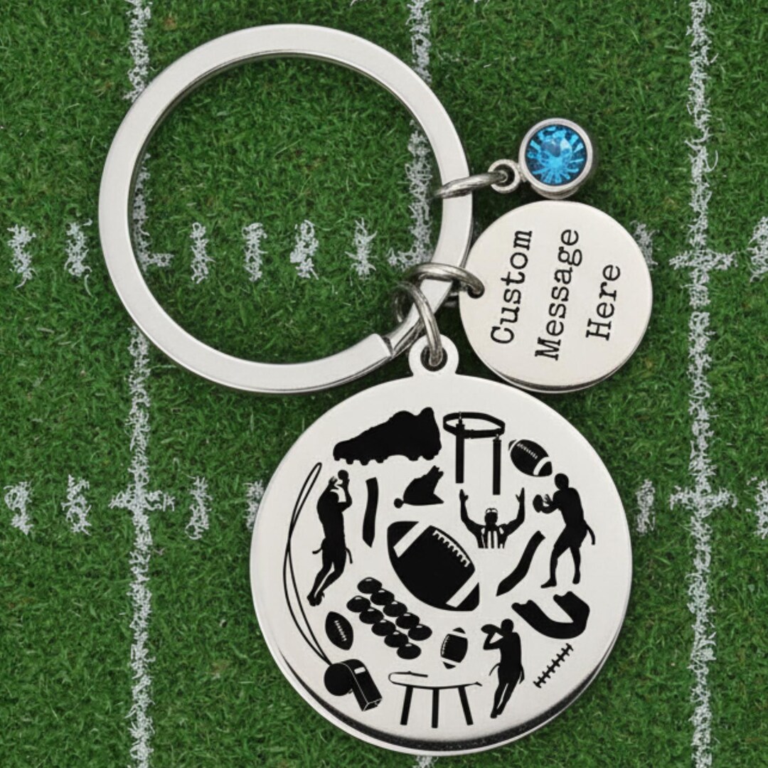Personalized Flag Football Keychain – Custom Team Gift for Players ...