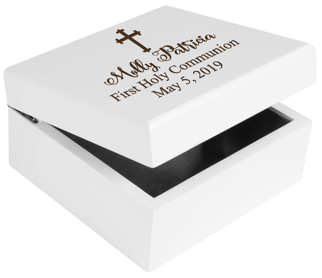 First Holy Communion Personalized Custom White Jewelry Box - Etsy