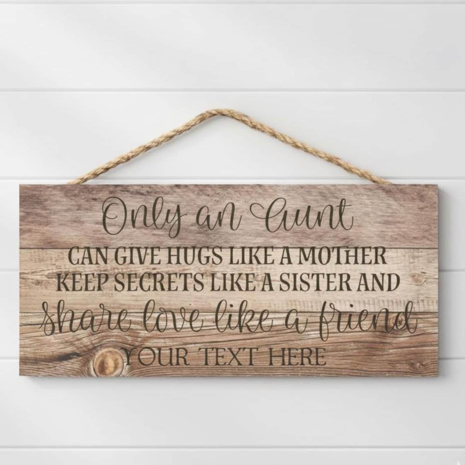 Personalized Aunt Gift, Only an Aunt Can Give Hugs Like a Mom Custom ...