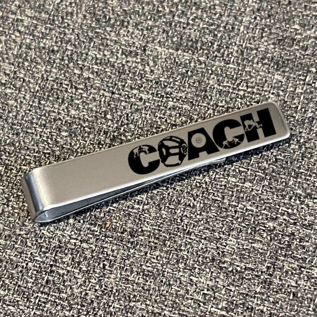 Wrestling Coach Tie Bar Tack Clip Back Can Be Personalized With Custom ...