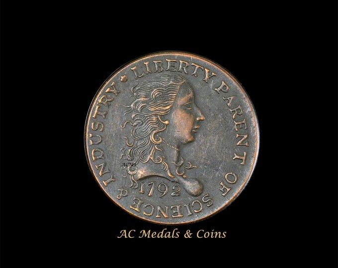 United States 1792 Birch Cent Rare G.W.PT Type Replica Coin - Early US ...