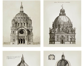 Large Classic Architecture Art Prints 4 Set.architectural - Etsy