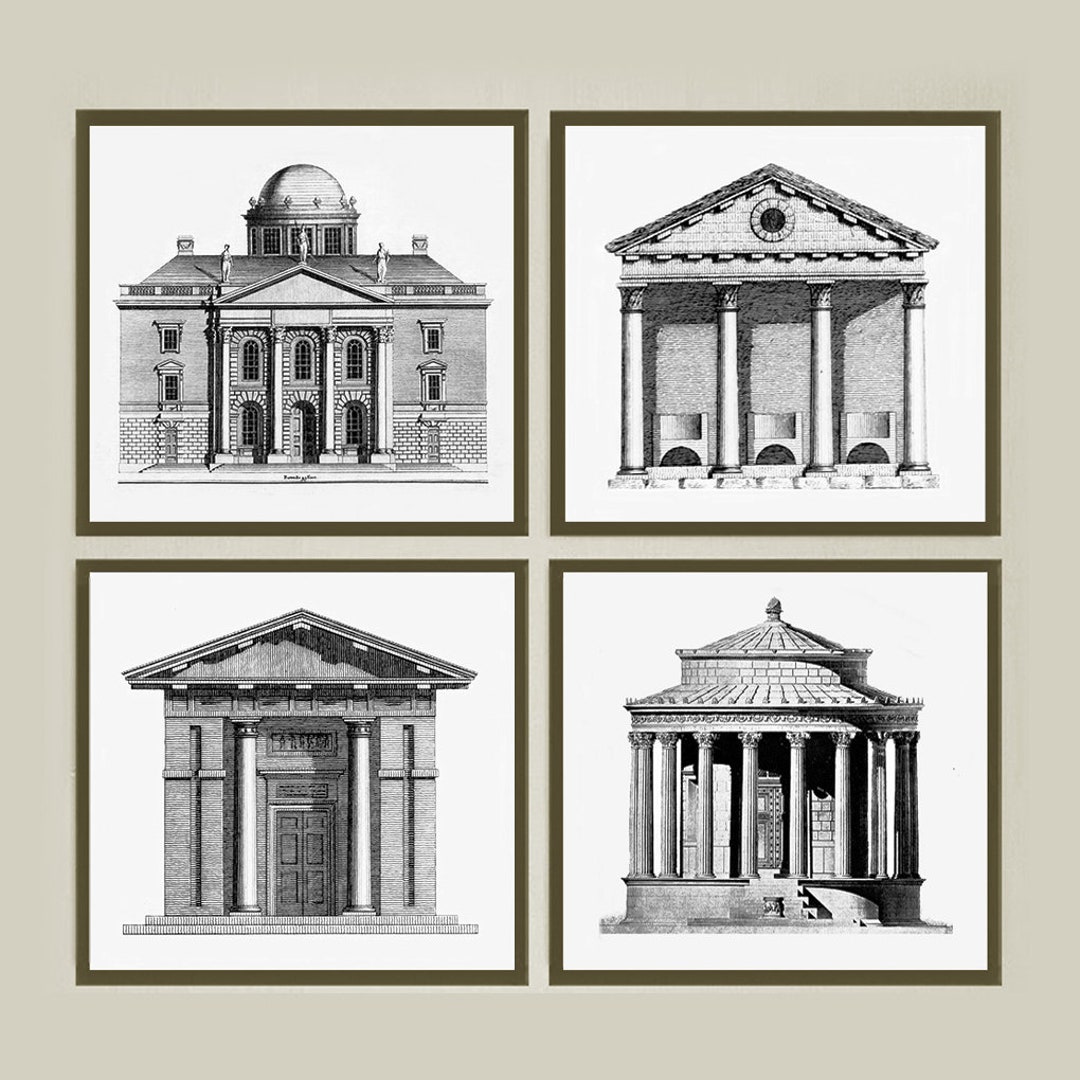 4 SET Architectural Prints! Architecture Drawings Beuatifully ...