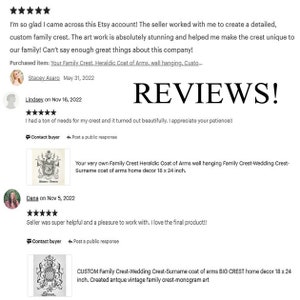 CUSTOM Family Crest-wedding Crest-surname Coat of Arms BIG CREST Home ...