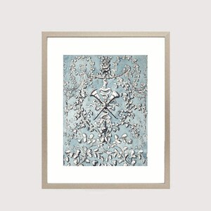 2 Set French Antique Wall Paper Prints, Watercolor Blue Prints, Antique ...