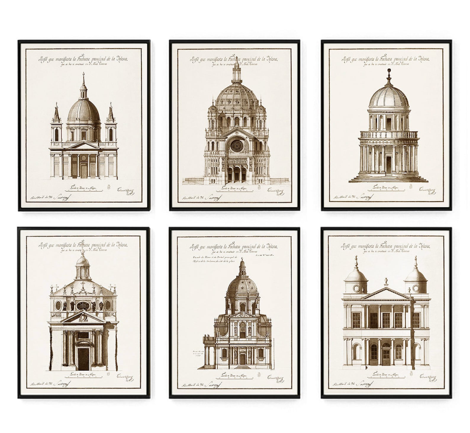 Architecture Prints Antique Drawing Architecture 6 Classic - Etsy