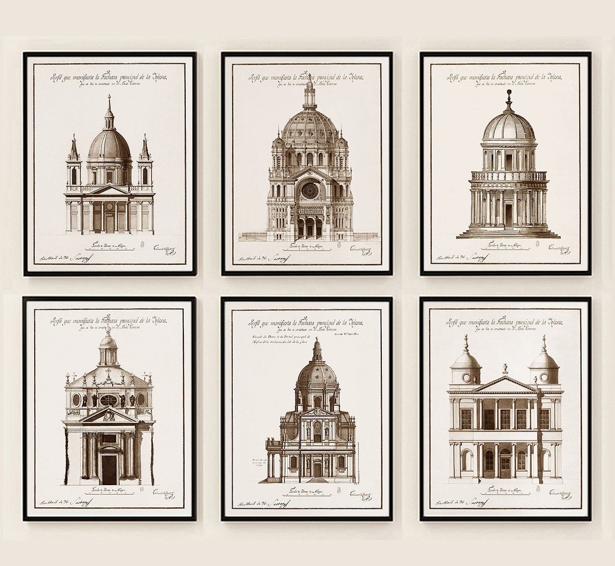 Architecture prints classic architecture art all 6 PRINTS | Etsy