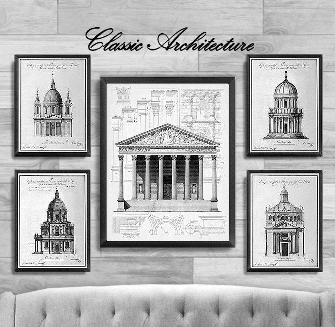 Architecture Art Prints 5 for One Low Price! Classic Architectural ...