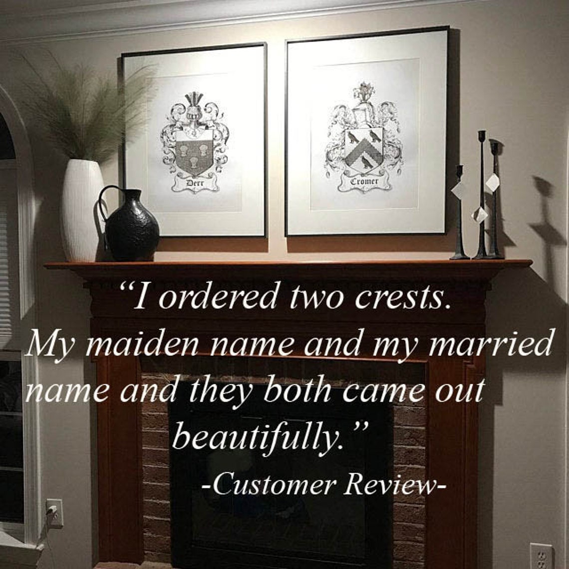CUSTOM Family Crest-wedding Crest-surname Coat of Arms BIG CREST Home ...