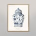 3 Set Indigo Blue White China Print, Vintage Vase Decor, Chinoiserie ...
