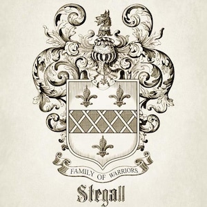 Your Very Own Family Crest Heraldic Coat of Arms Wall Hanging Family ...