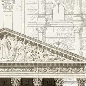 Classic Architecture Drawings, 2 Set Architectural Prints, Classic ...