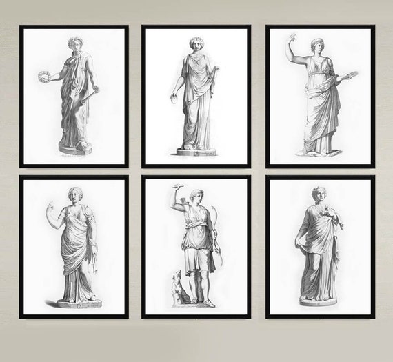 6 Engravings Greek Figures Greek Female Drawings - Etsy