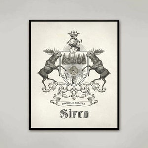 CUSTOM Family Crest-wedding Crest-surname Coat of Arms BIG CREST Home ...