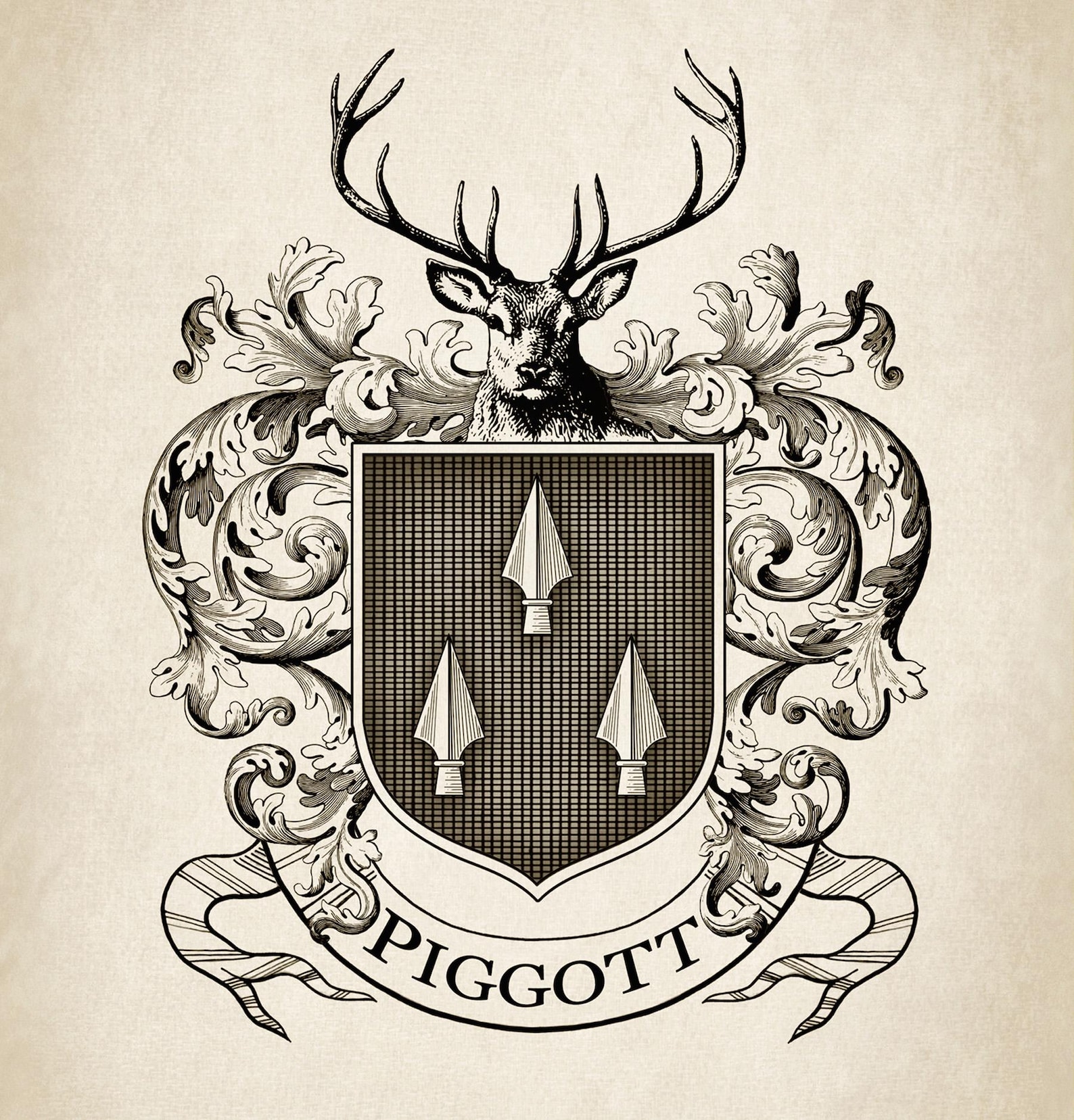 CUSTOM Family Crest-wedding Crest-surname Coat of Arms BIG CREST Home ...