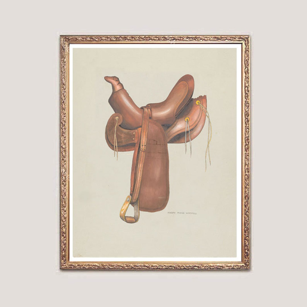 Vintage Horse Saddle Print, Equestrian Print, Equestrian Decor, Vintage ...