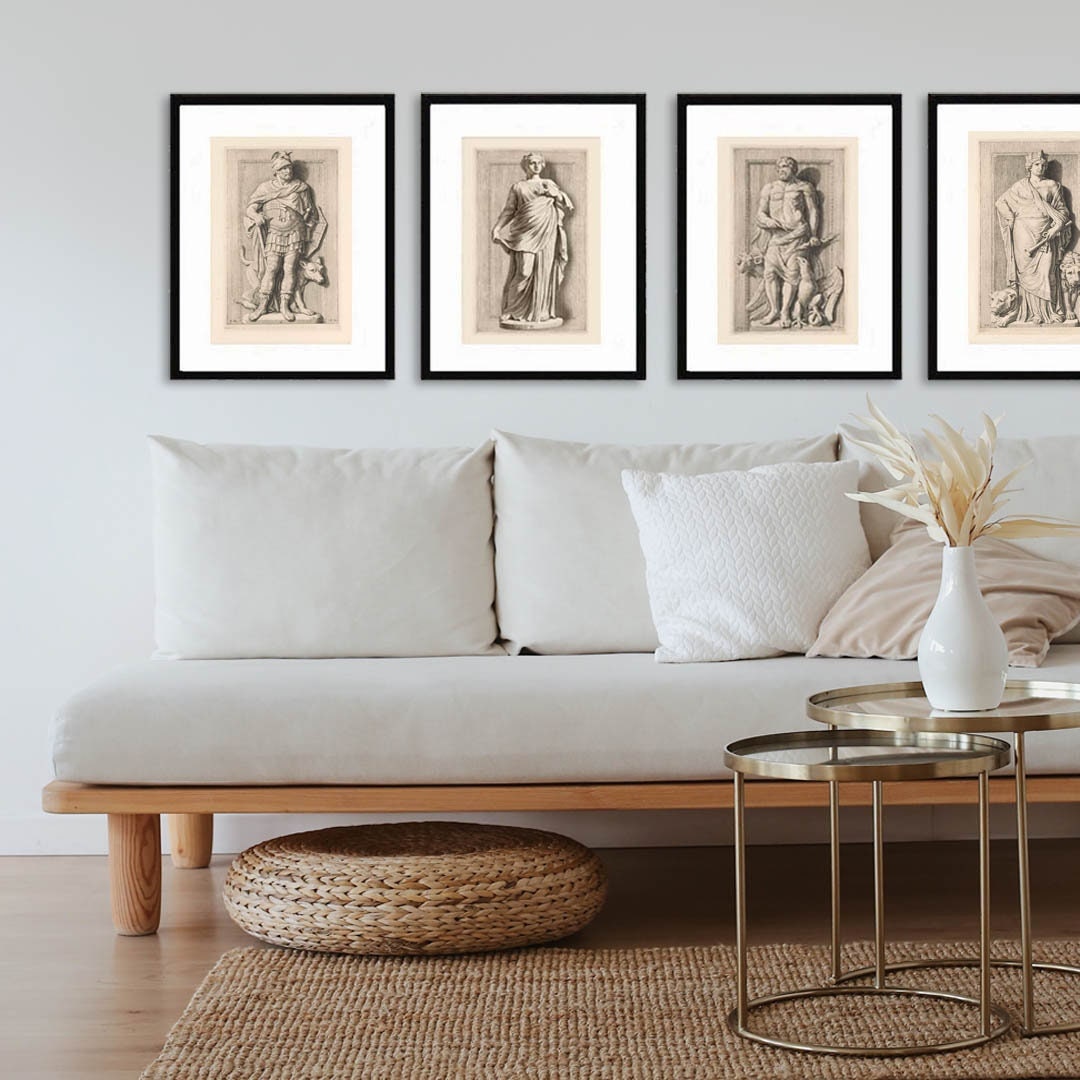 4 Engravings Greek and Roman Figures, Neoclassical Art Prints ...