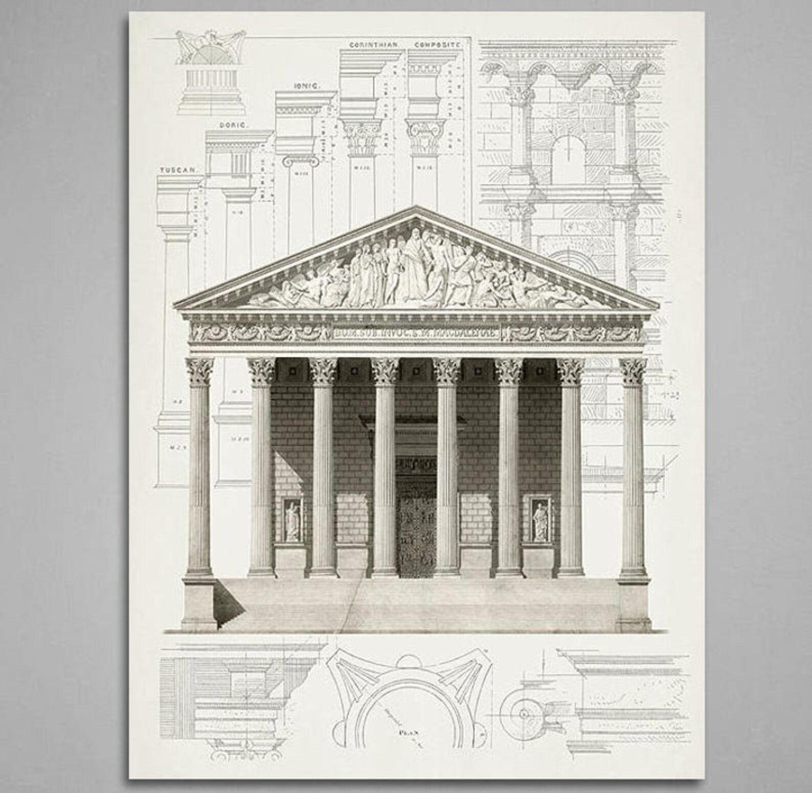 3 Set Architectural Art Prints Architecture Drawing Roman - Etsy