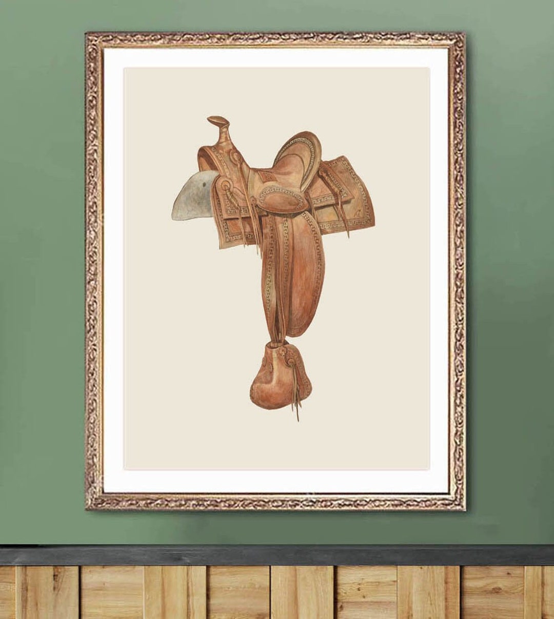 Vintage Horse Saddle Print, Fathers Day Gift, Equestrian Print ...