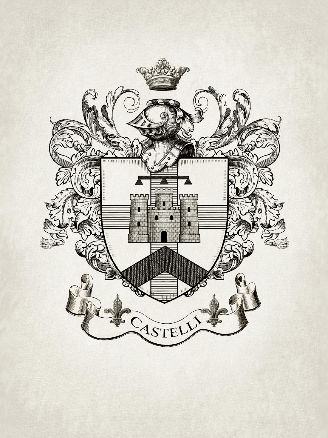 CUSTOM Family Crest/wedding Crest/ Birthday Coat of Arms/ BIG CREST ...