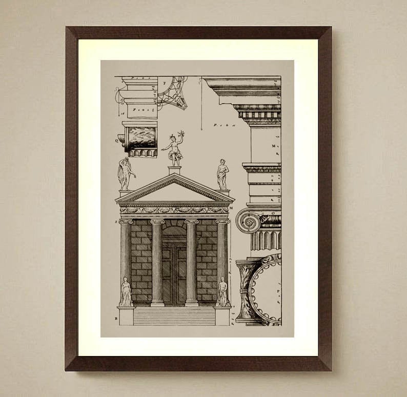 4 Architecture Art Prints. Nice Classic Architectural Decor Home or ...
