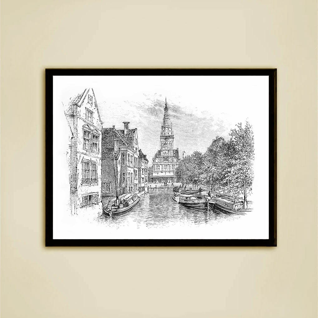 4 Set Vintage Drawing Art Prints. European Architectural | Etsy