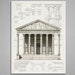 Classic Architecture Drawings, 2 Set Architectural Prints, Classic ...
