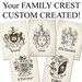 CUSTOM Family Crest-wedding Crest-surname Coat of Arms BIG CREST Home ...