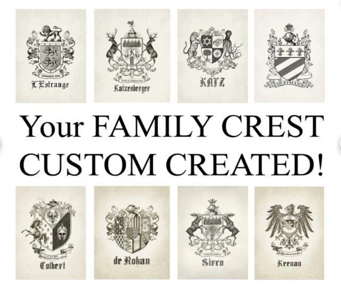 Your Very Own Family Crest Heraldic Coat of Arms Wall Hanging Family ...