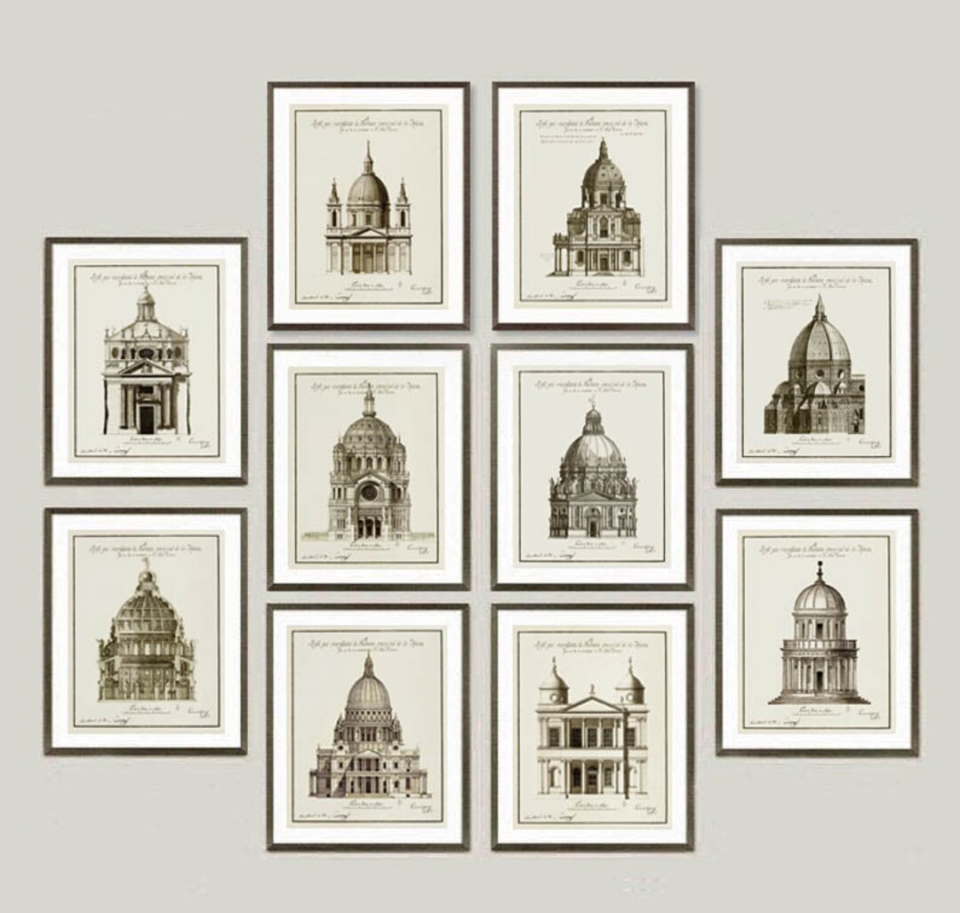 Architecture Prints, Classic Home Decor, Set of 10 - Etsy