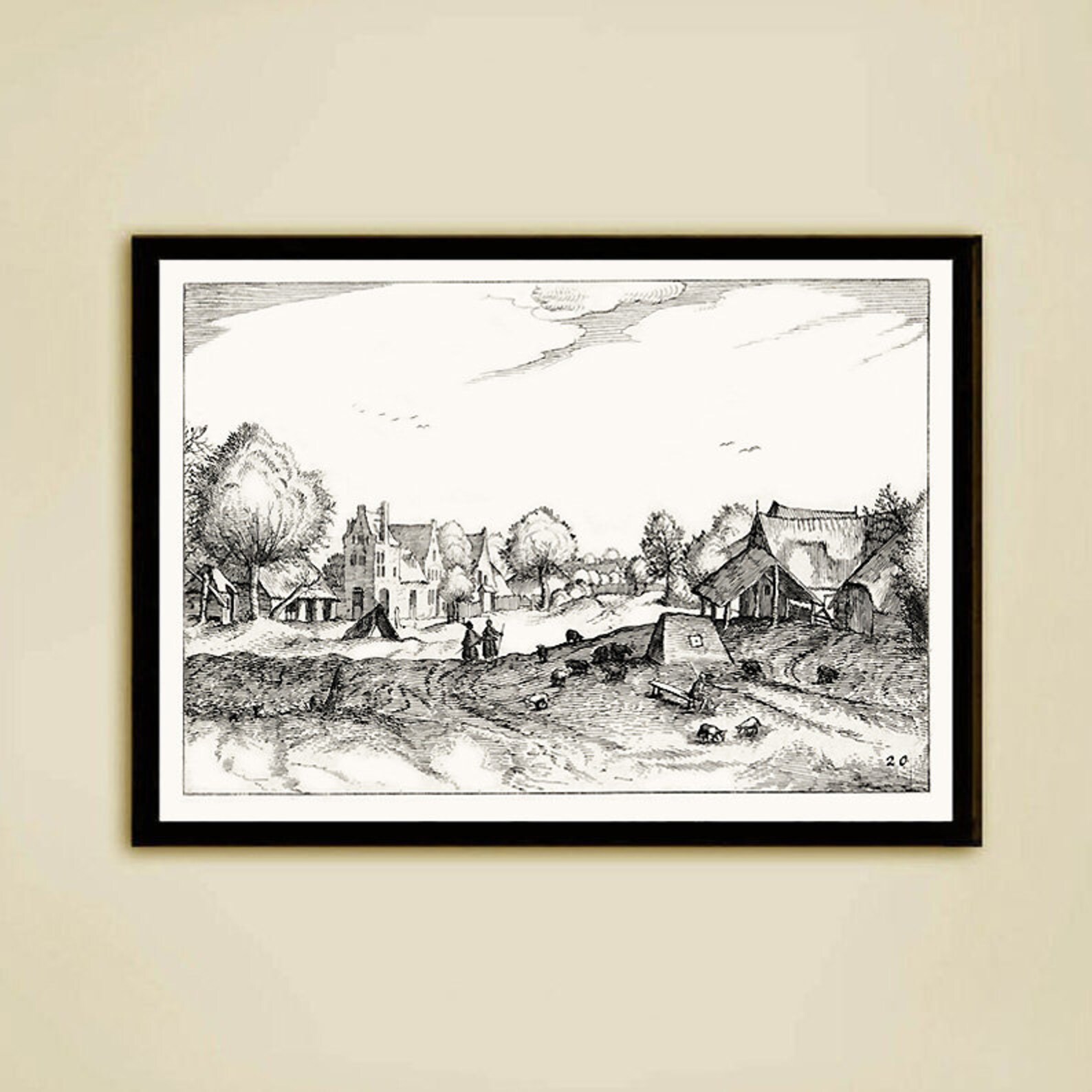 2 Set Vintage Drawing Prints. European Architectural Sketch - Etsy