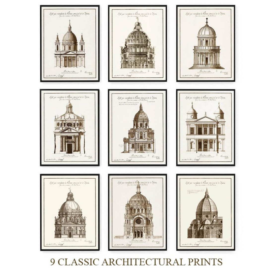 9 Architecture Prints. ALL 9 PRINTS One Low Price! Nice Home Decor or ...