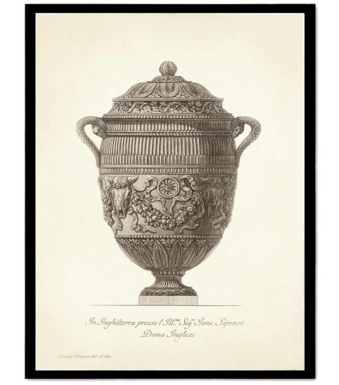 Italian Classic Urn and Pedestal Prints. Beautiful Urn, Architecture ...