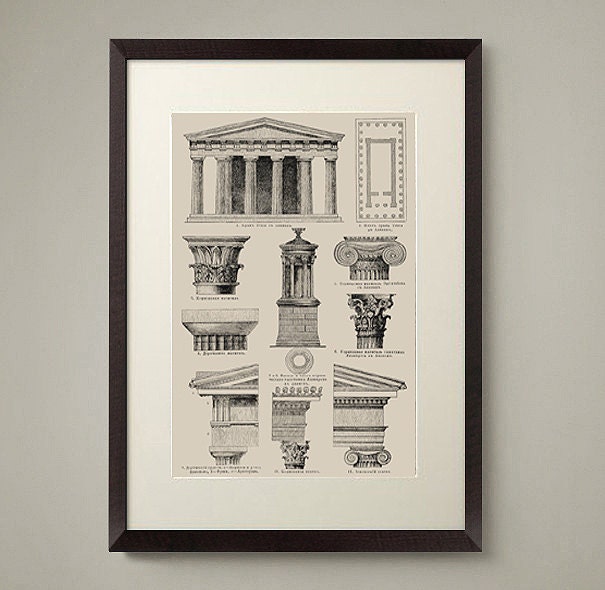 4 Set Classic Architecture Art Prints. Nice Architectural - Etsy