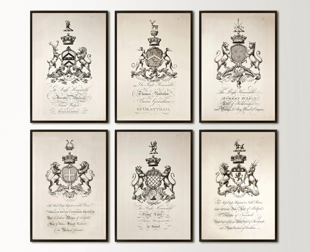 Family Crest, Coat of Arms Prints, Heraldic Art, Vintage European ...